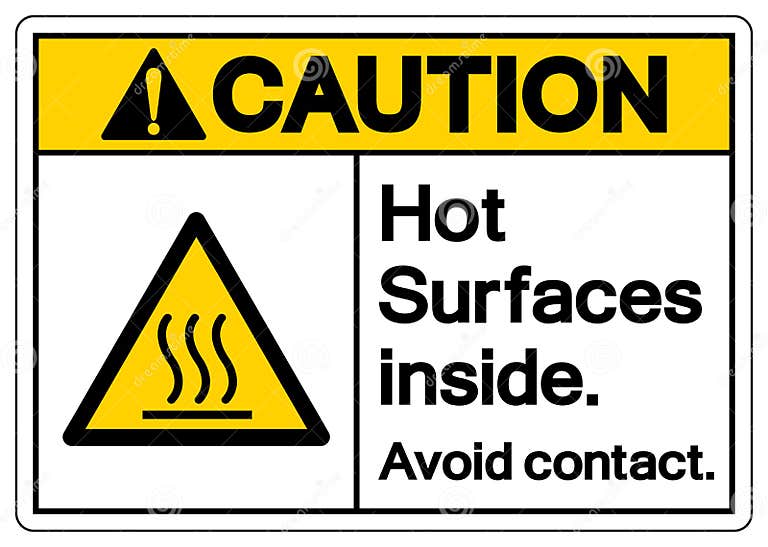 Caution Hot Surfaces Inside Symbol Sign, Vector Illustration, Isolate on White Background Label ...