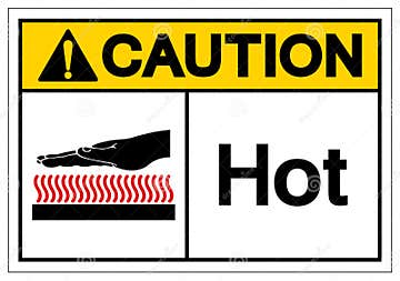 Caution Hot Symbol Sign, Vector Illustration, Isolate on White ...