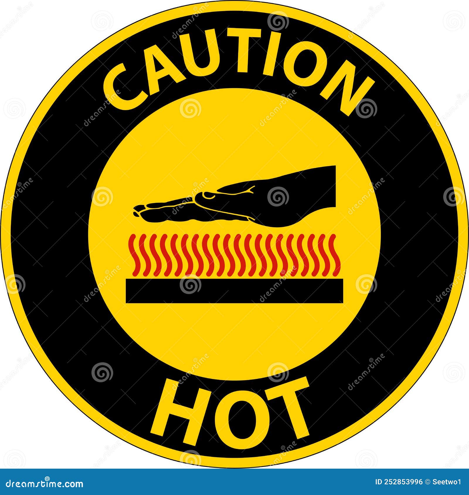 Caution Hot Symbol on White Background Stock Vector - Illustration of ...