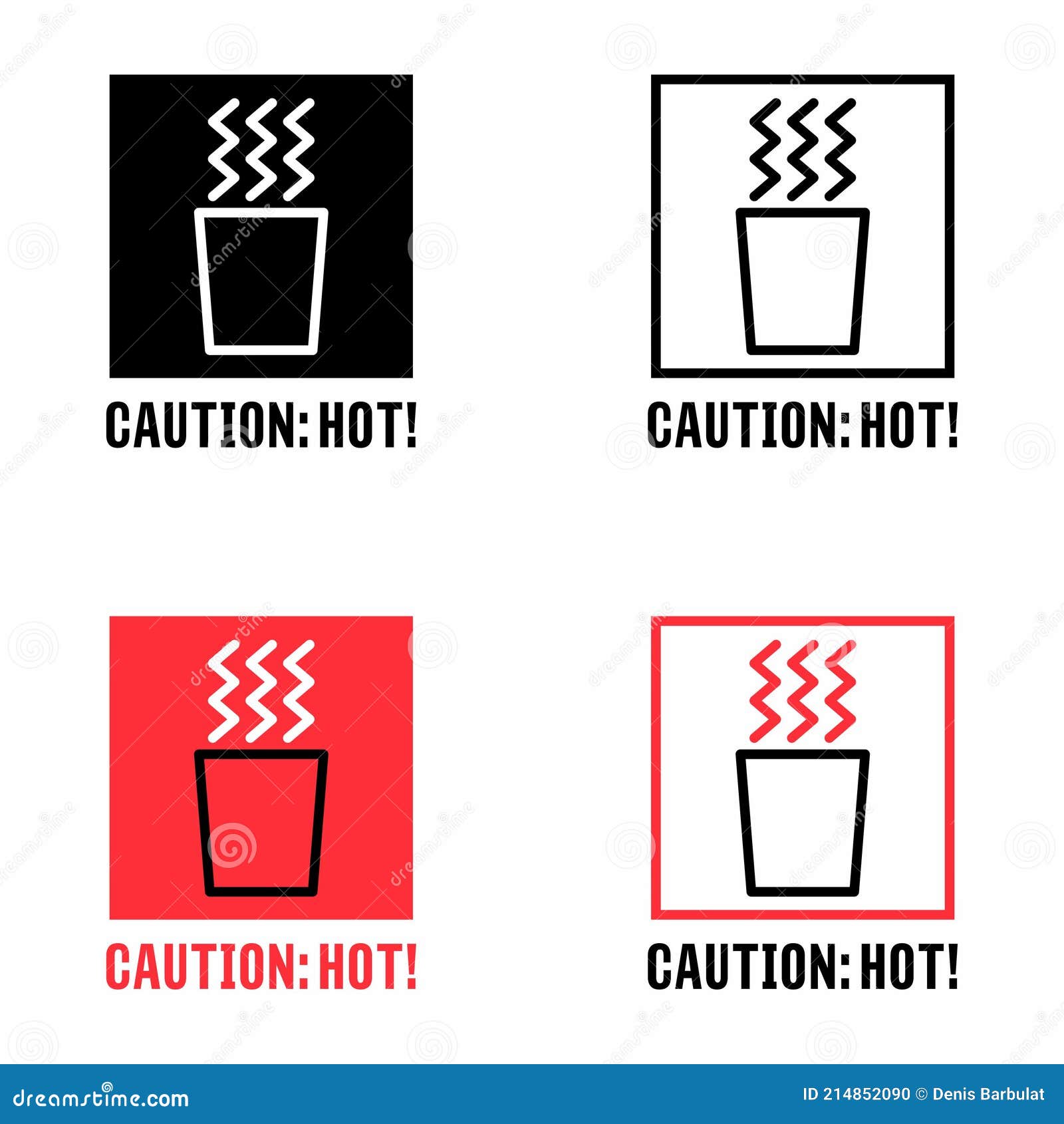 Caution Hot Vector Information Sign Stock Vector - Illustration of ...