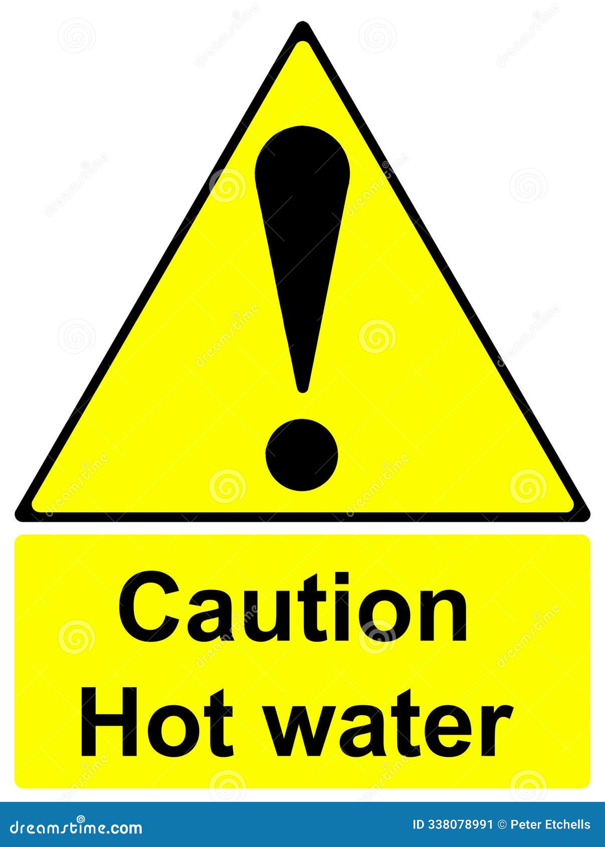 Caution hot water sign stock illustration. Illustration of hazardous ...