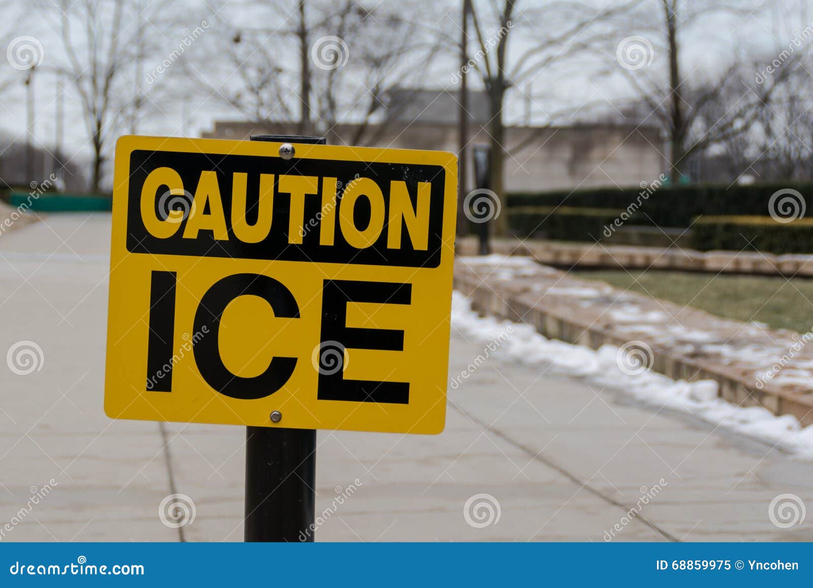 Caution Ice warning stock image. Image of cautious, sign - 68859975