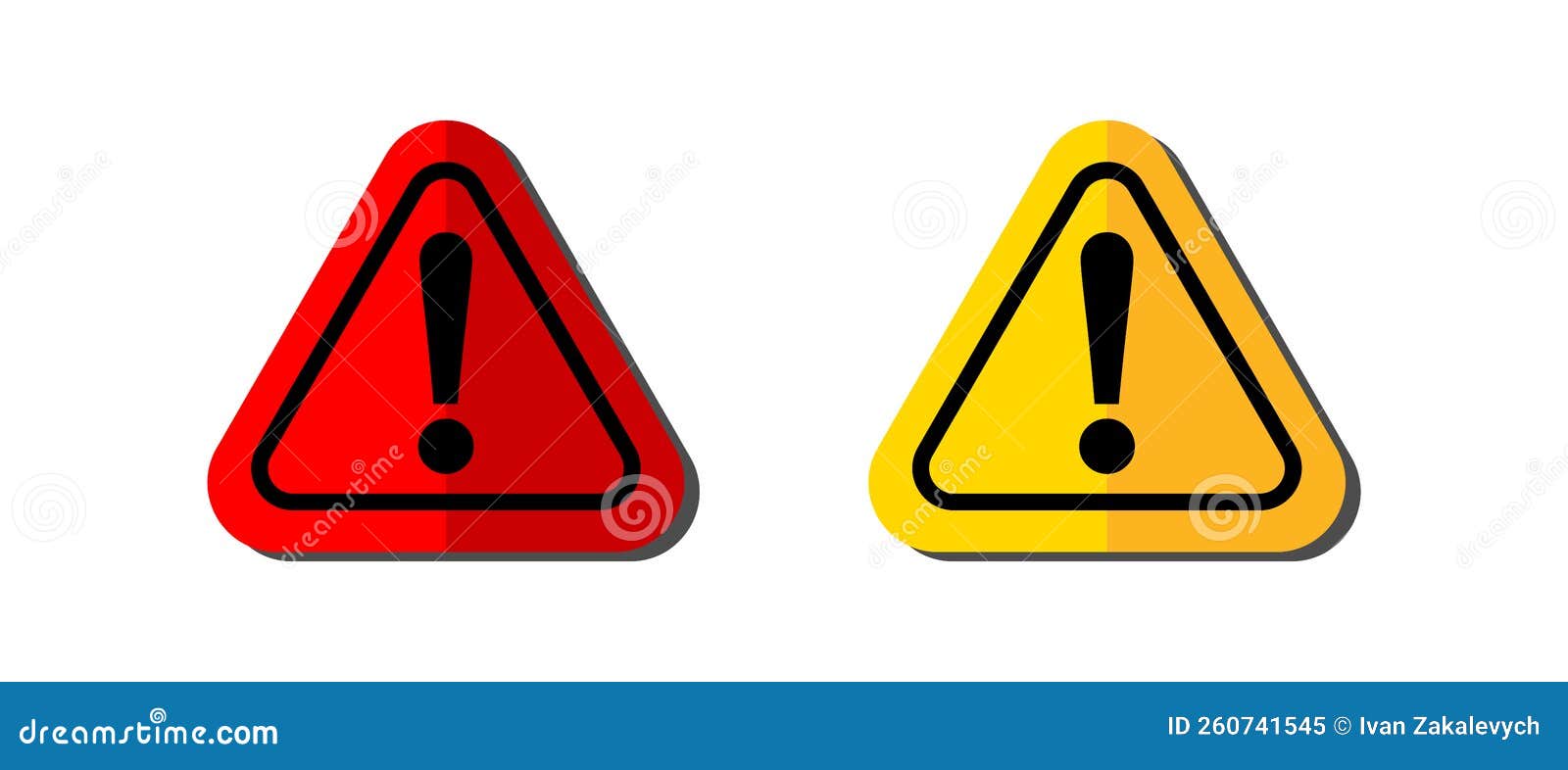Caution Icons. Red And Yellow Colored Caution Warning Illustration ...