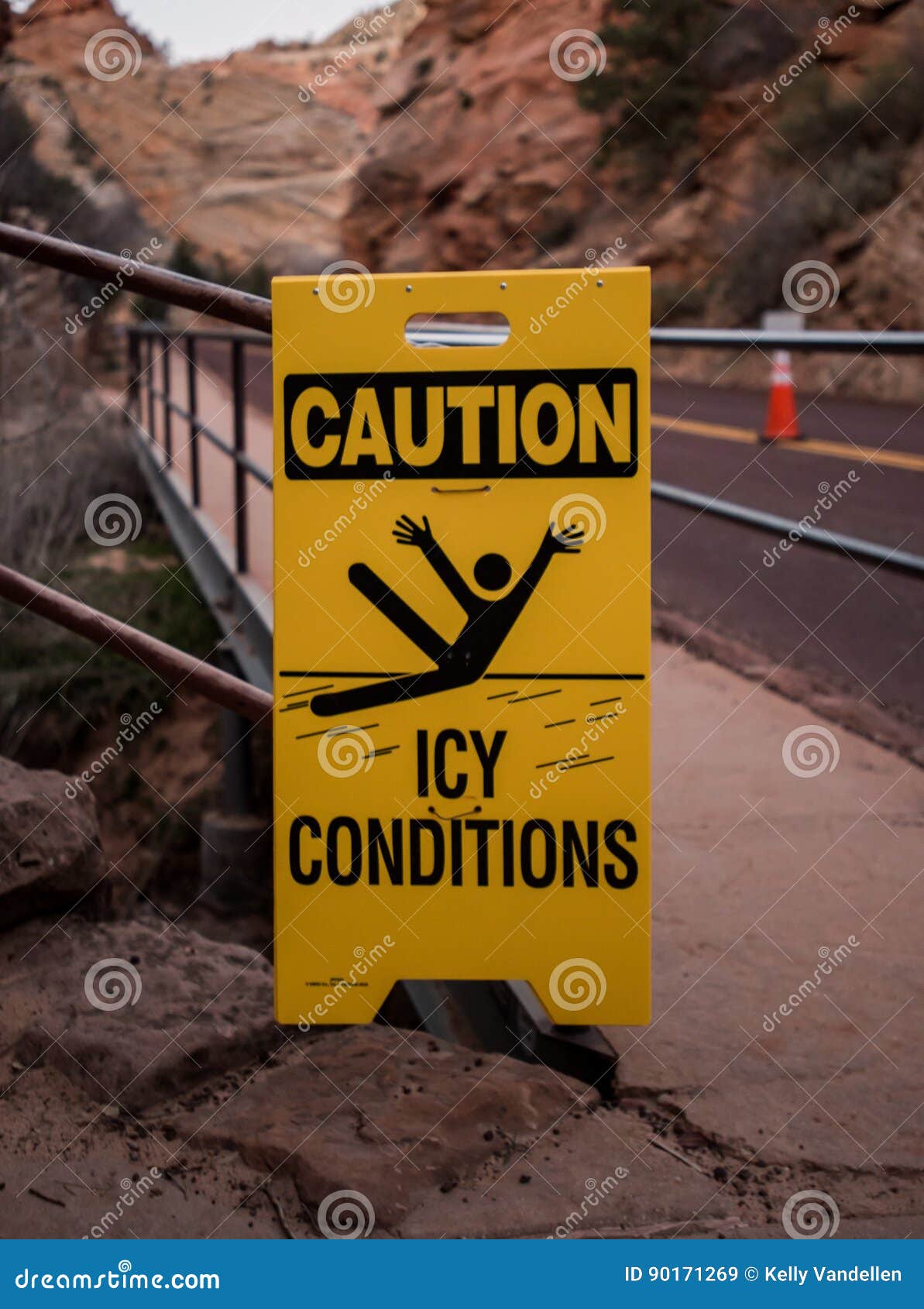 Caution Icy Conditions Sign Stock Image - Image of utah, symbol: 90171269