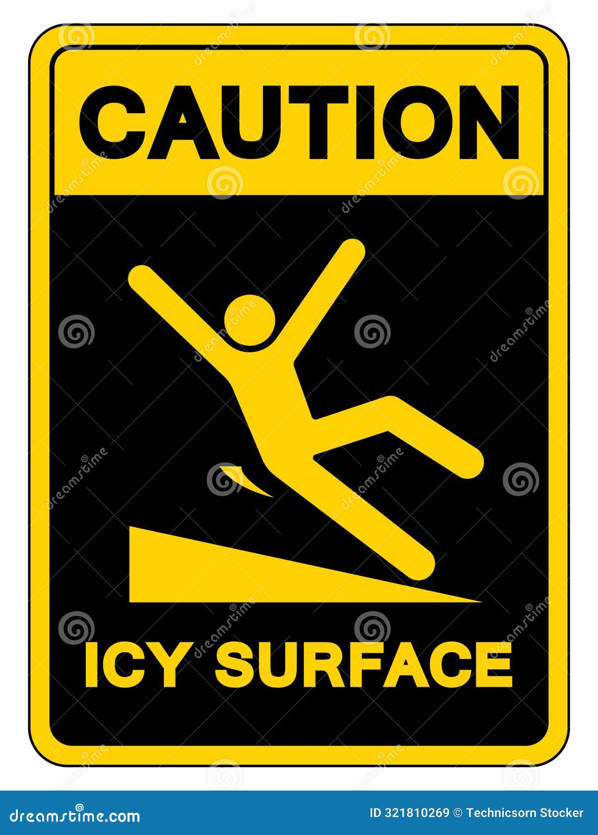 Caution Icy Surface Symbol Sign,Vector Illustration, Isolate on White ...