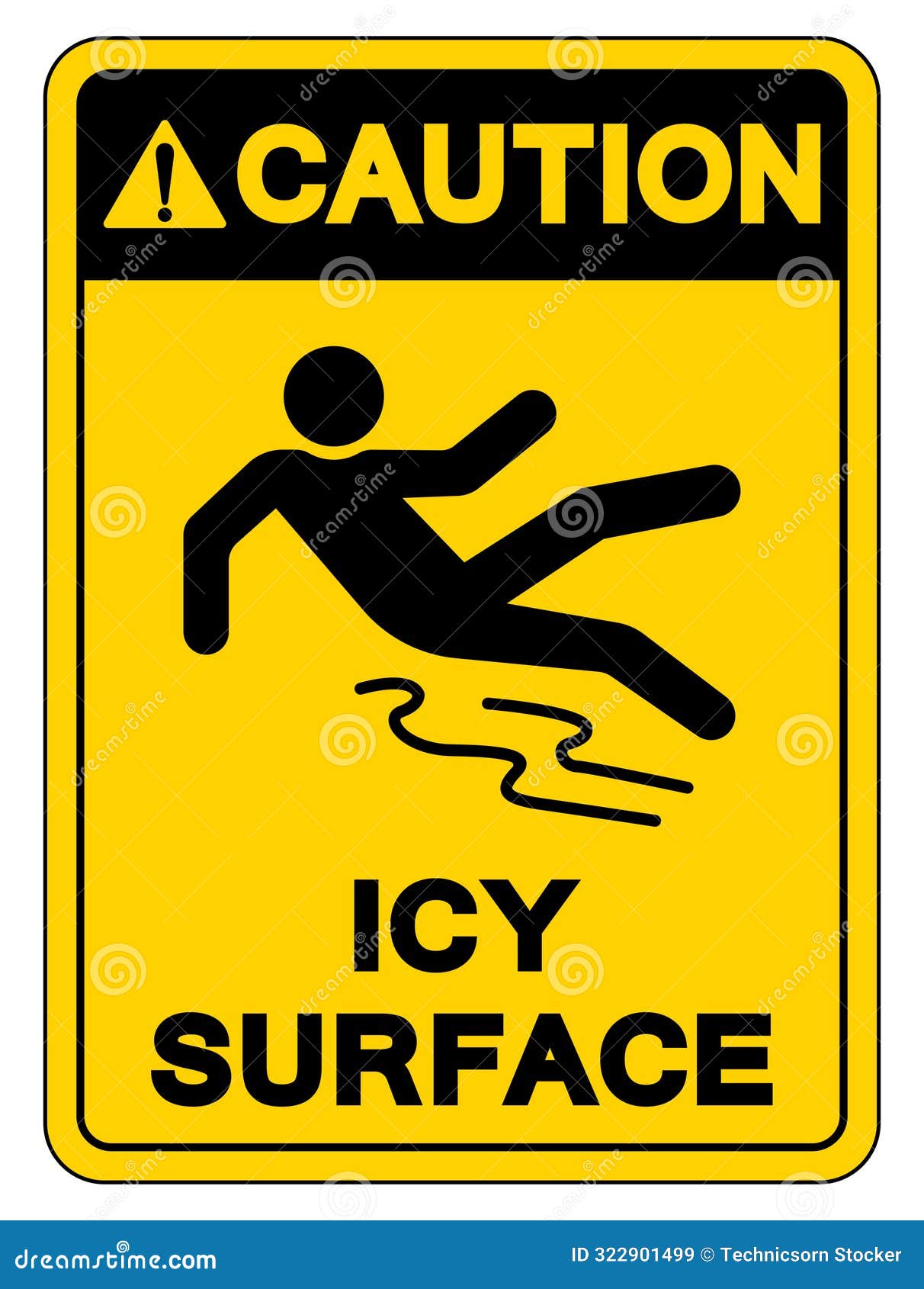 Caution Icy Surface Symbol Sign,Vector Illustration, Isolate on White ...