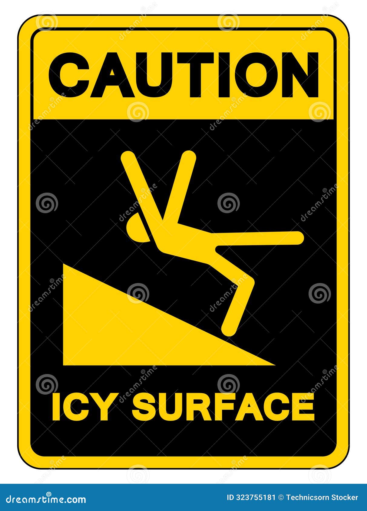 Caution Icy Surface Symbol Sign,Vector Illustration, Isolate on White ...