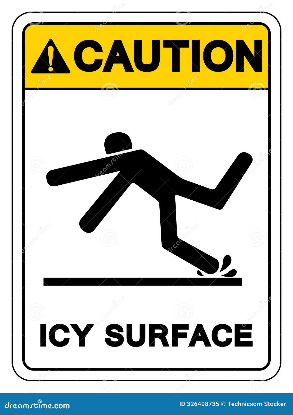 Caution Icy Surface Symbol Sign,Vector Illustration, Isolate on White ...