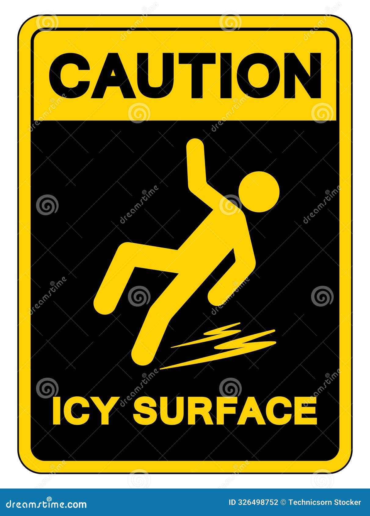 Caution Icy Surface Symbol Sign,Vector Illustration, Isolate on White ...