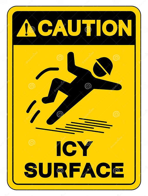 Caution Icy Surface Symbol Sign,Vector Illustration, Isolate on White ...