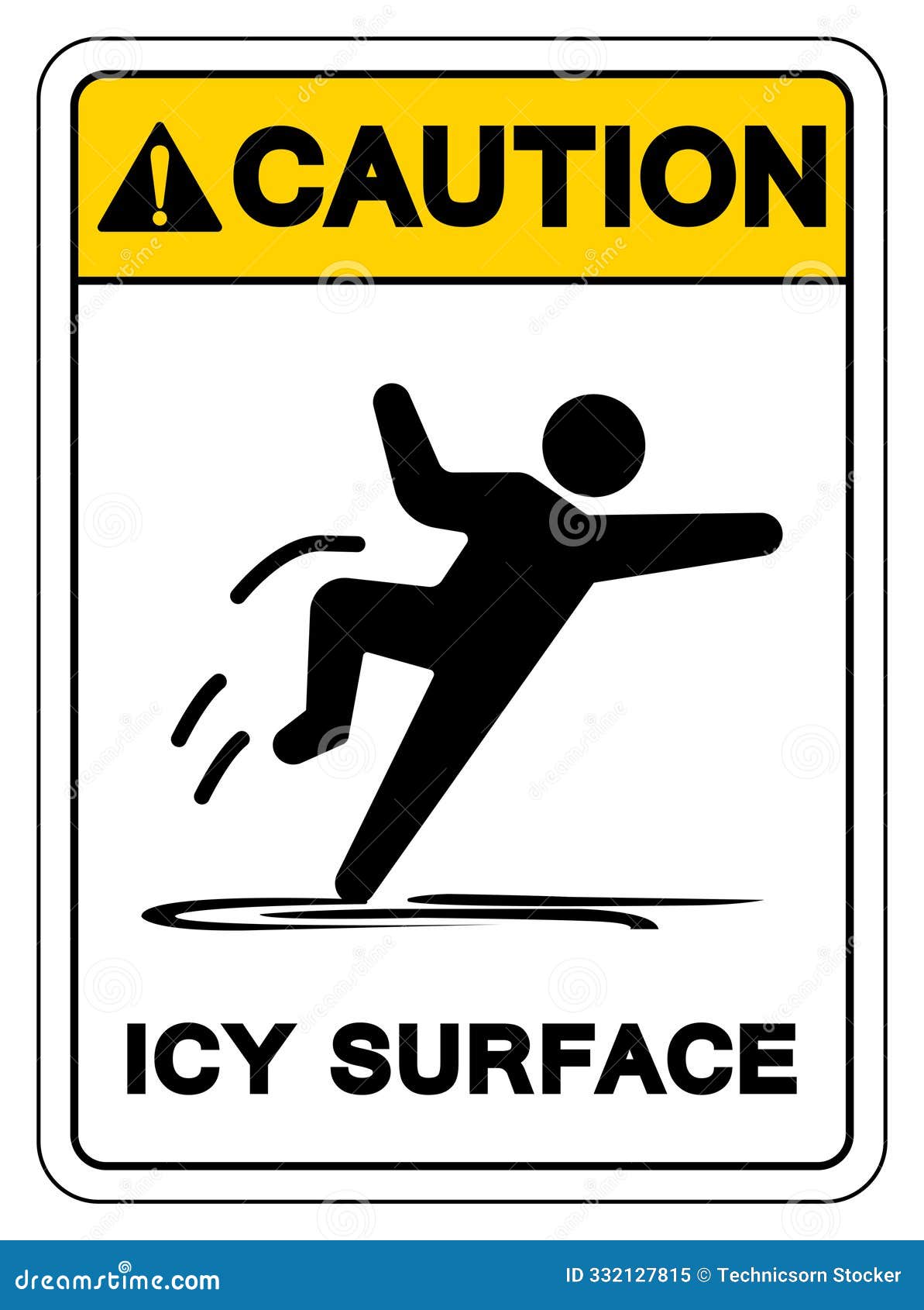 Caution Icy Surface Symbol Sign,Vector Illustration, Isolate on White ...