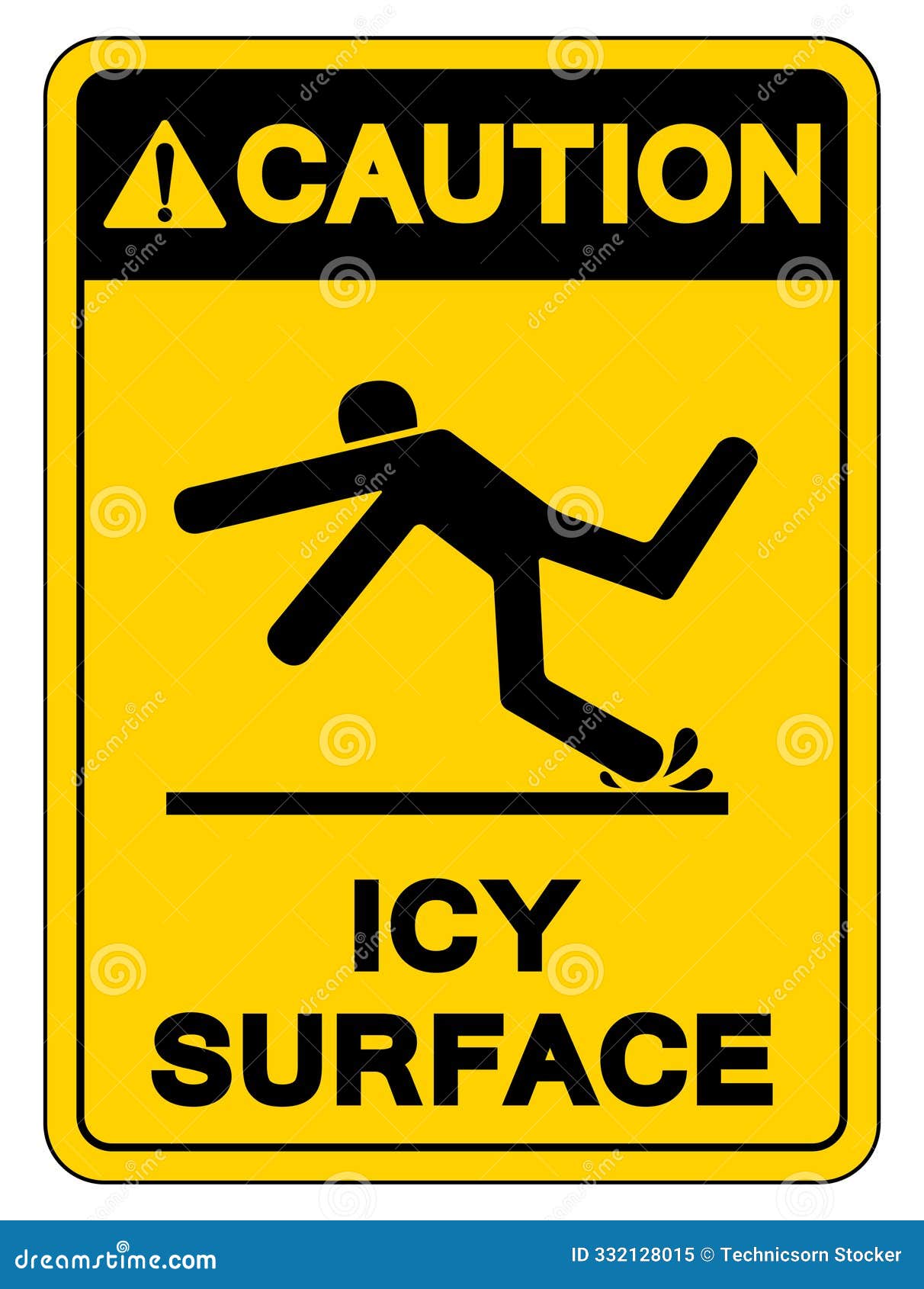 Caution Icy Surface Symbol Sign,Vector Illustration, Isolate on White ...