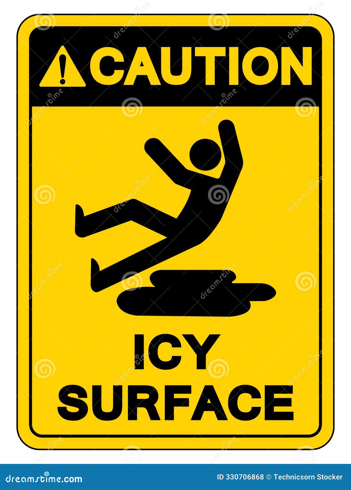 Caution Icy Surface Symbol Sign,Vector Illustration, Isolate on White ...