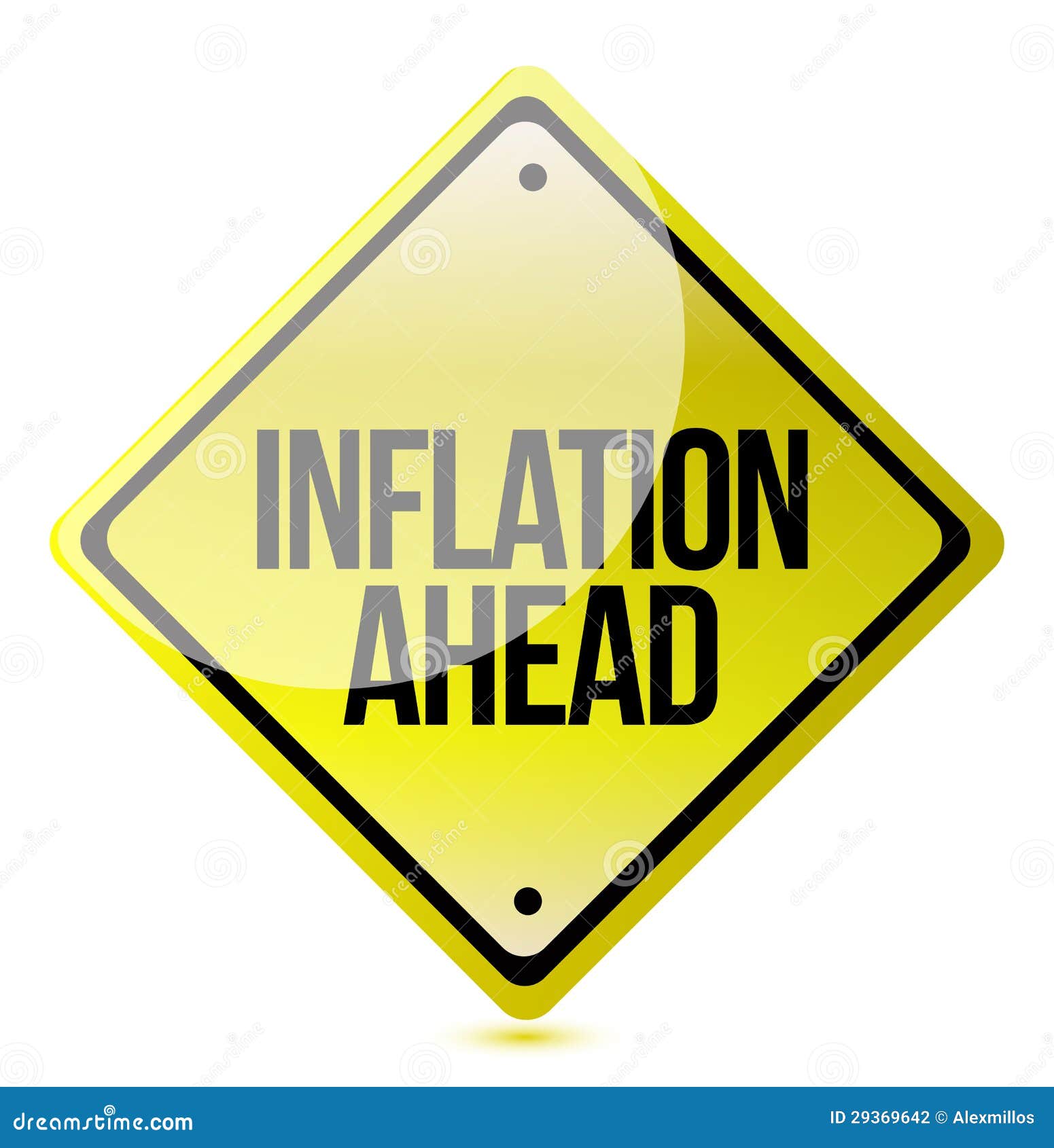 Caution - Inflation Ahead stock illustration. Illustration of white ...
