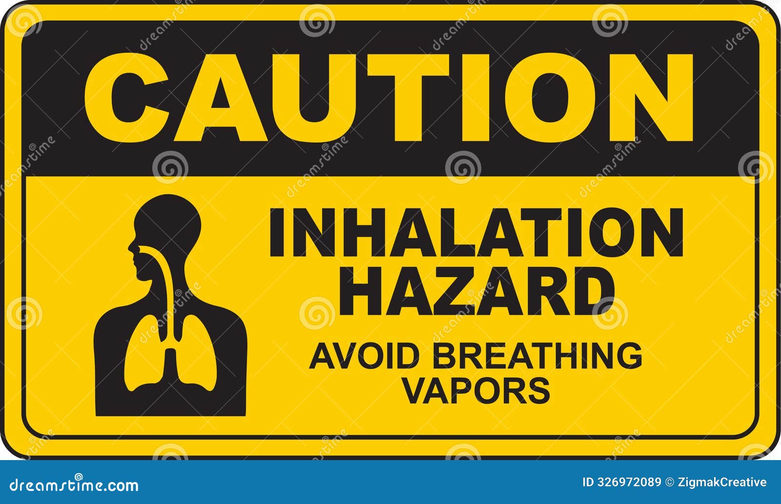Caution Inhalation Hazard Avoid Breathing Vapors Sign Stock Image ...
