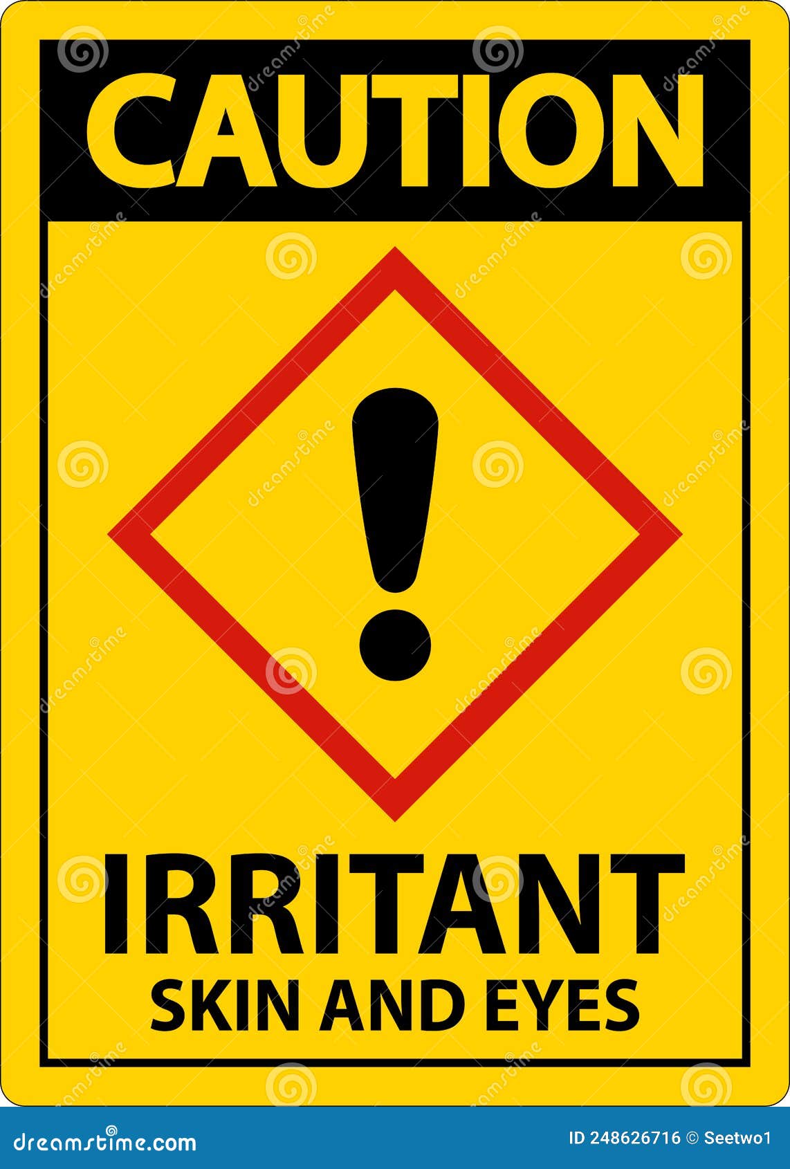 Caution Irritant GHS Sign on White Background Stock Vector ...