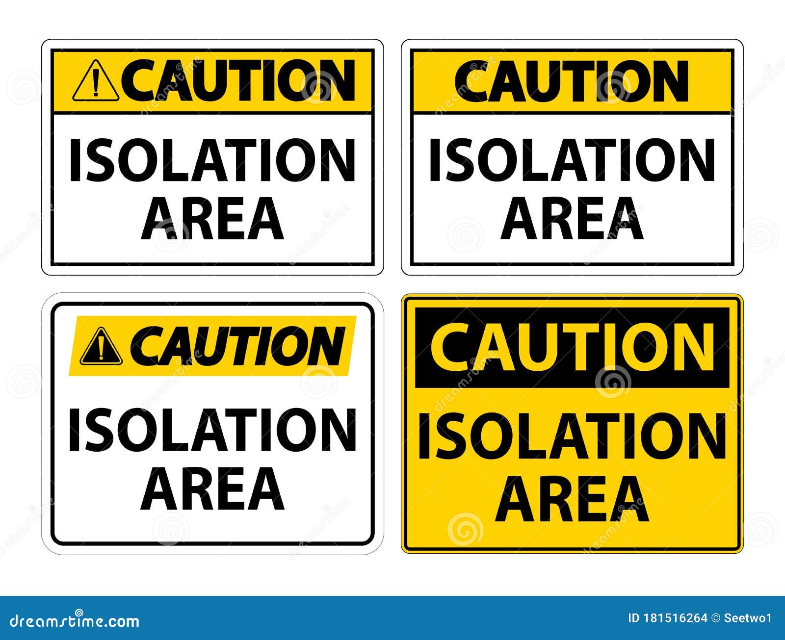 Caution Isolation Area Sign Isolate on White Background,Vector ...