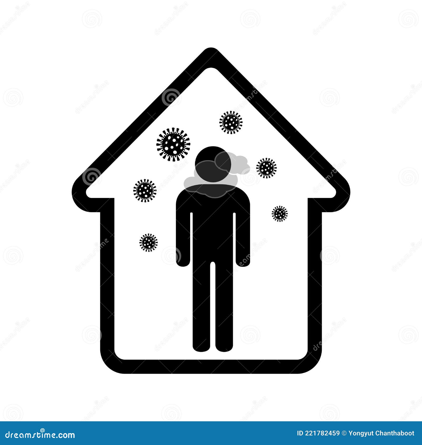 Caution Isolation Room Black Icon, Vector Illustration, Isolate on ...