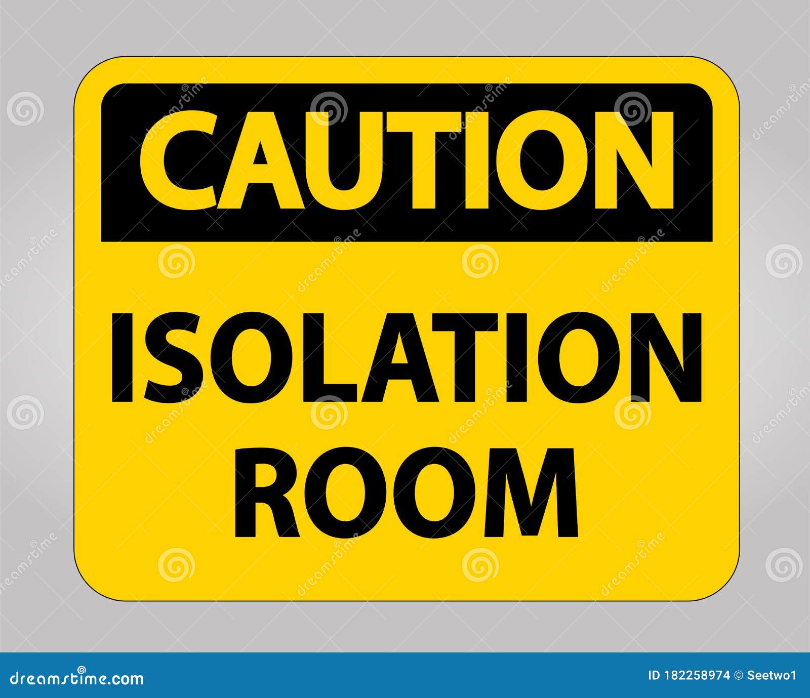 Caution Isolation Room Sign Isolate on White Background,Vector ...