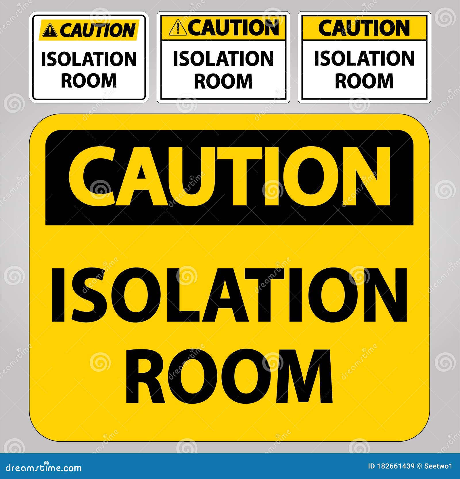 Caution Isolation Room Sign Isolate on White Background,Vector ...