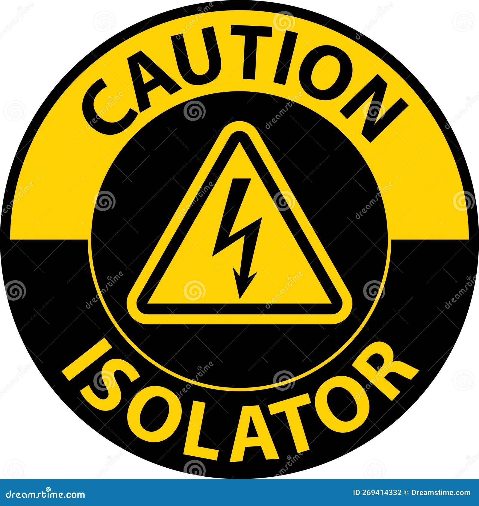 Caution Isolator Sign on White Background Stock Vector - Illustration ...