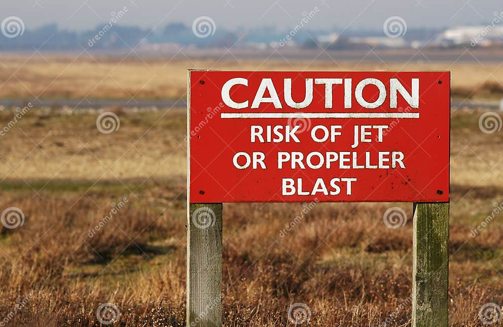 Caution - jet blast stock photo. Image of blasts, sign - 4383410