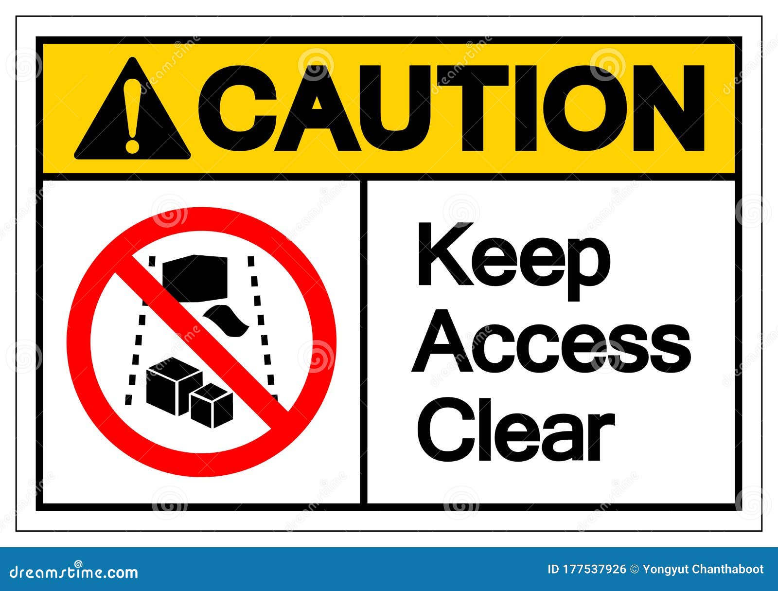 Caution Keep Access Clear Symbol Sign, Vector Illustration, Isolate on ...