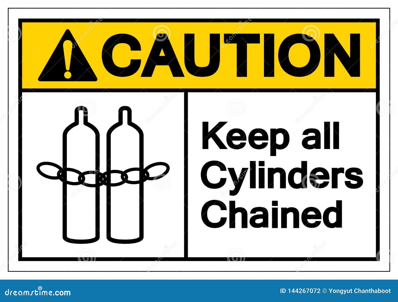 Caution Keep All Cylinders Chained Symbol Sign, Vector Illustration ...