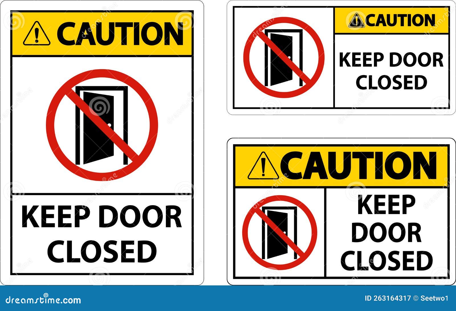 Caution Keep Door Closed Sign on White Background Stock Vector ... Caution Keep Door Closed Sign on White Background Stock Vector ...
