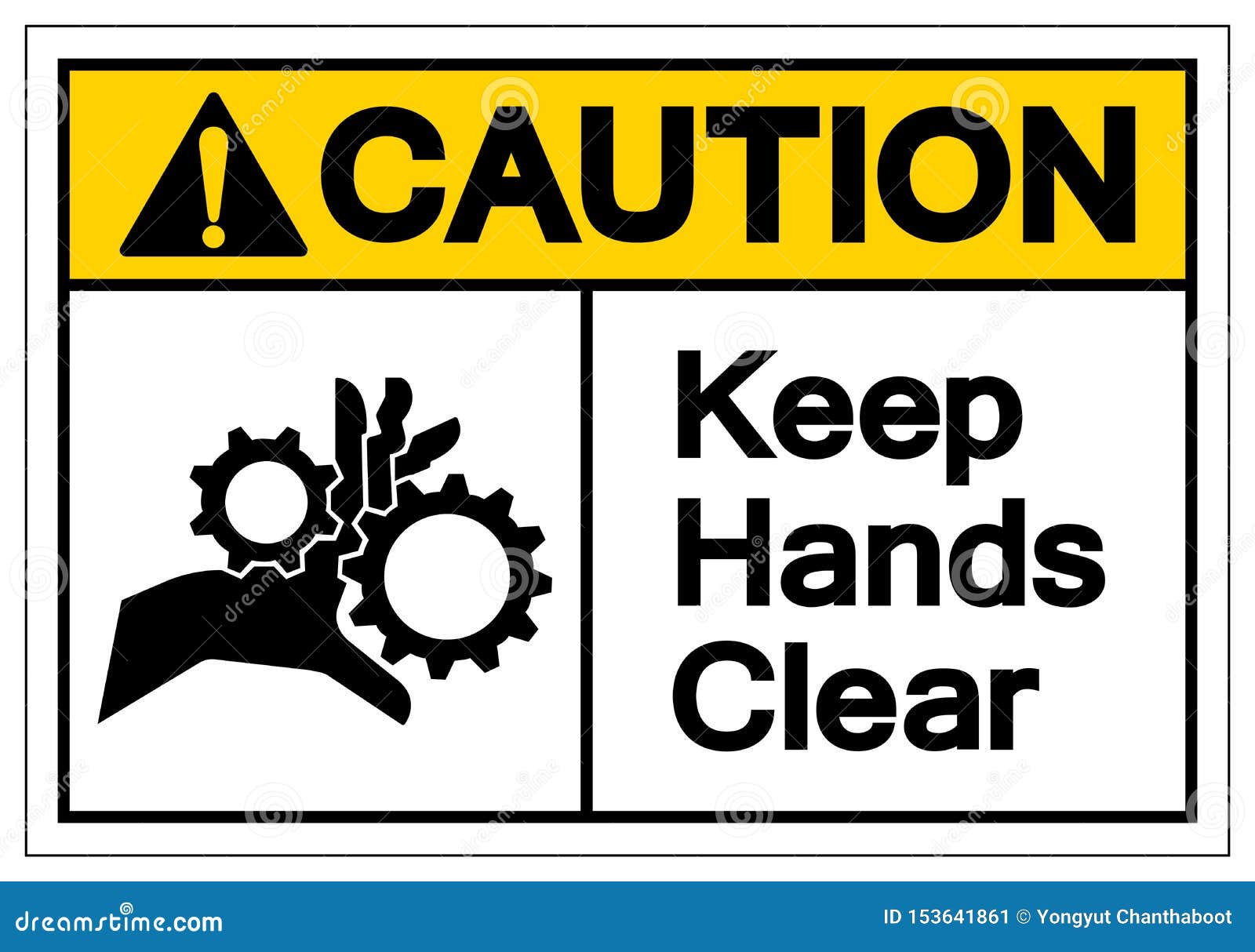 Caution Keep Hands Clear Symbol Sign, Vector Illustration, Isolate On ...