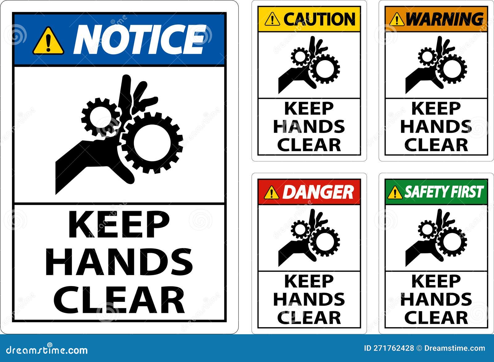 Caution Keep Hands Clear on White Background Stock Vector ...