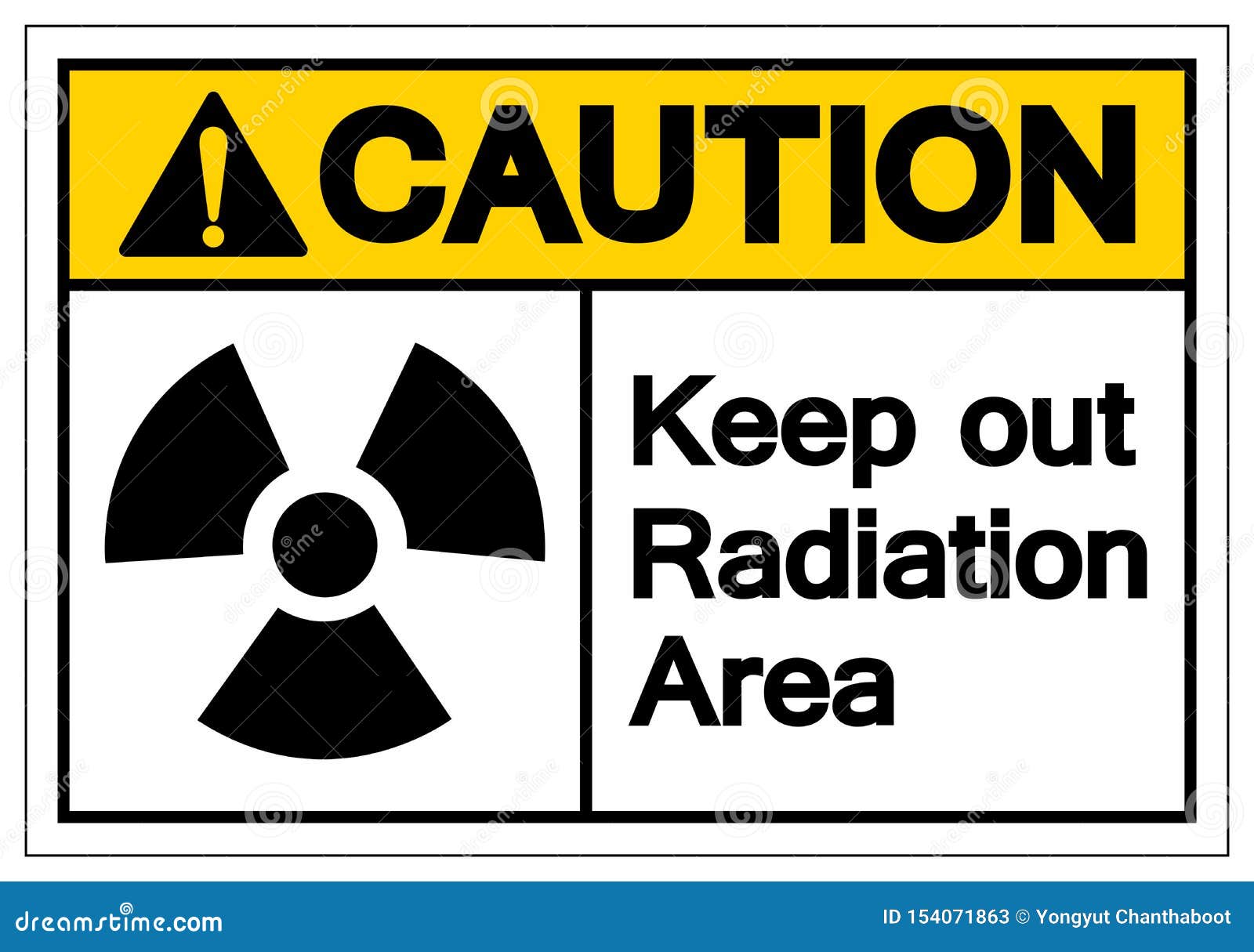 Caution Keep Out Radiation Area Symbol Sign,Vector Illustration ...