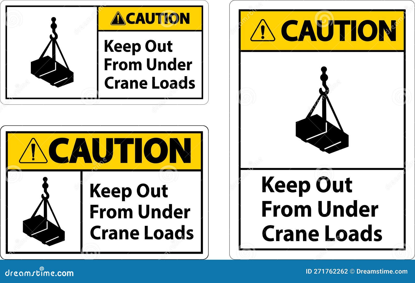 Caution Crane Overhead Symbol Sign, Vector Illustration, Isolate On ...