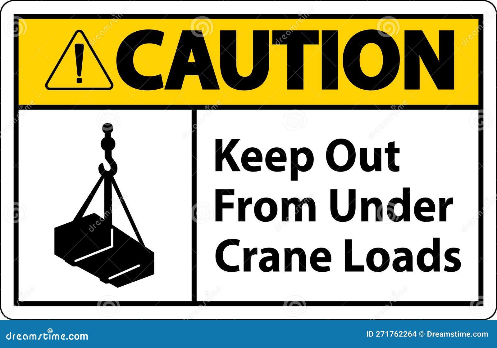 Caution Keep Out from Under Crane Loads Sign Stock Vector ...