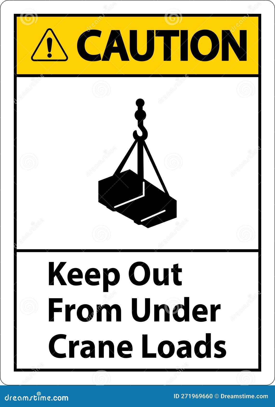 Caution Crane Overhead Symbol Sign, Vector Illustration, Isolate On ...