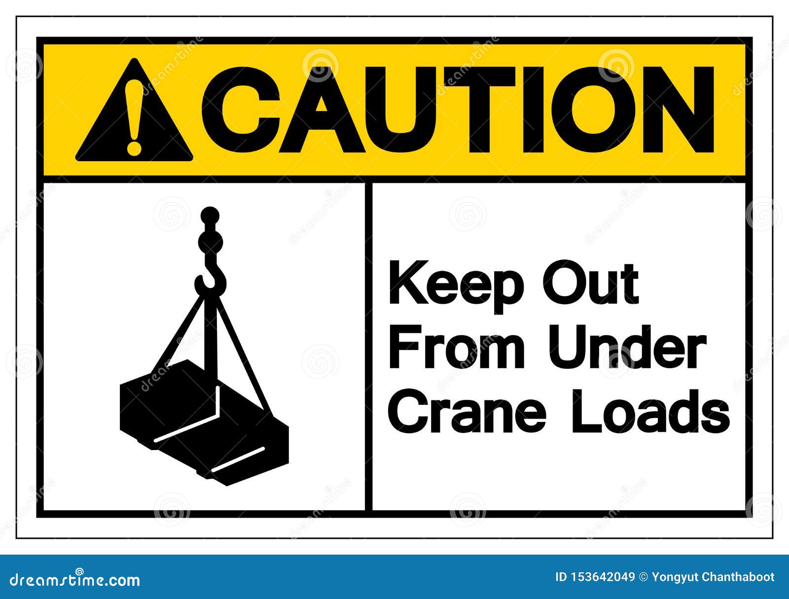 Caution Crane And Crane Hooks Vector Illustration | CartoonDealer.com ...