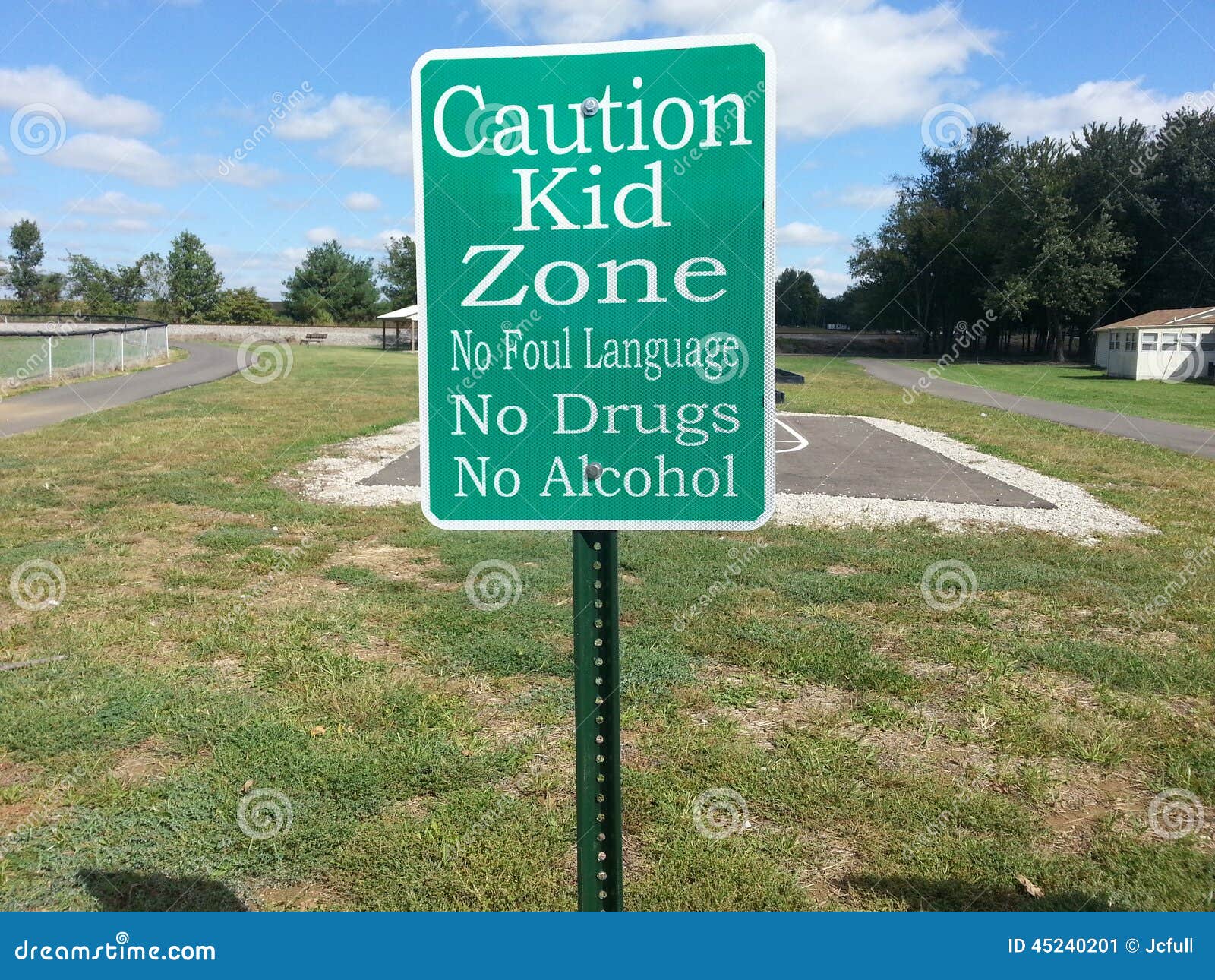 Caution Kid zone sign stock image. Image of playground - 45240201