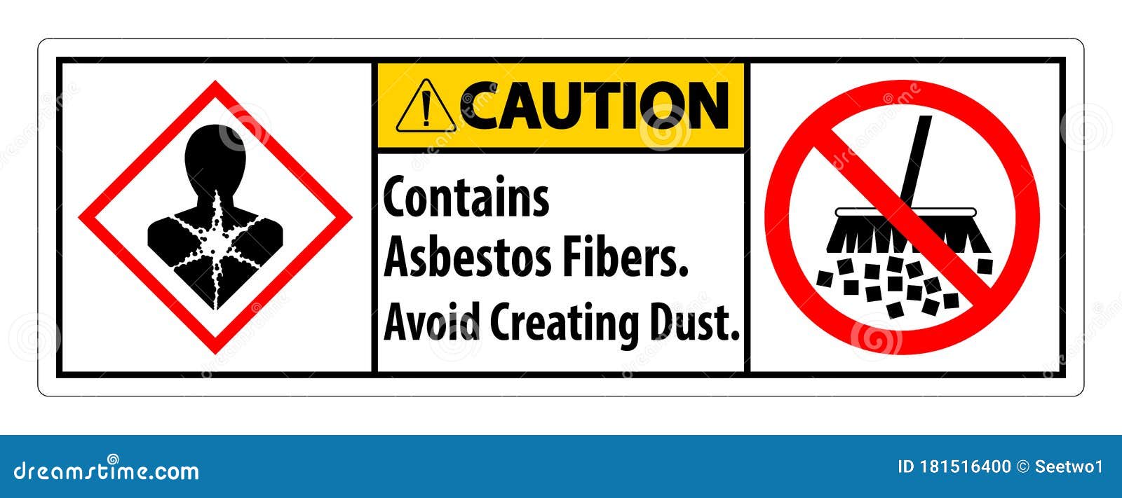 Caution Asbestos Hazard Symbol Sign, Vector Illustration, Isolated On ...