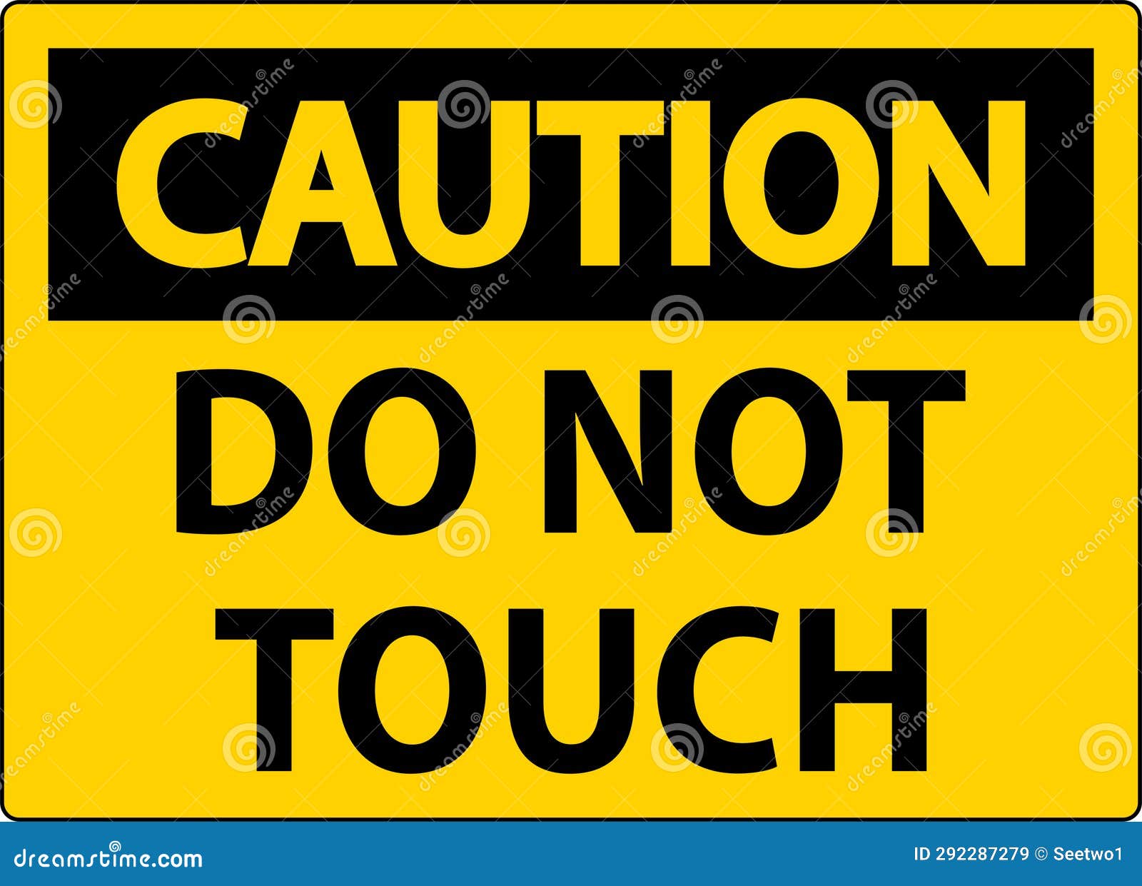 Caution Label Do Not Touch stock vector. Illustration of attention ...