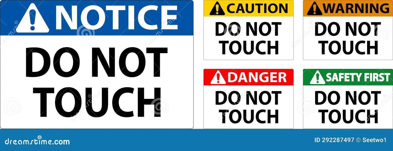 Caution Label Do Not Touch stock vector. Illustration of forbidden ...