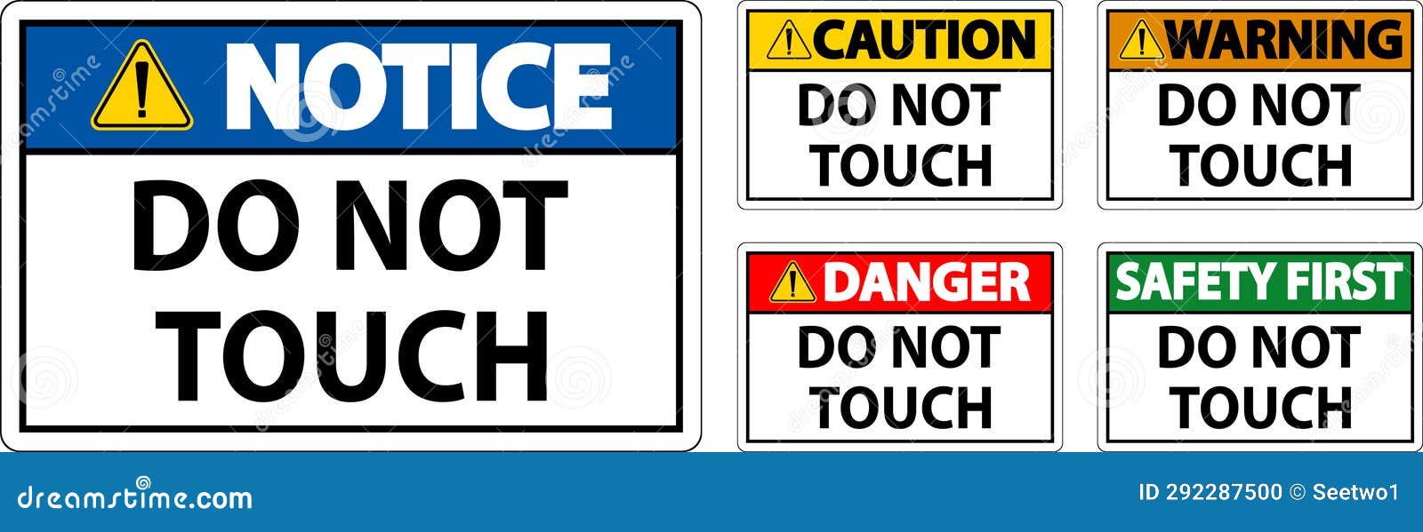 Caution Label Do Not Touch stock vector. Illustration of danger - 292287500