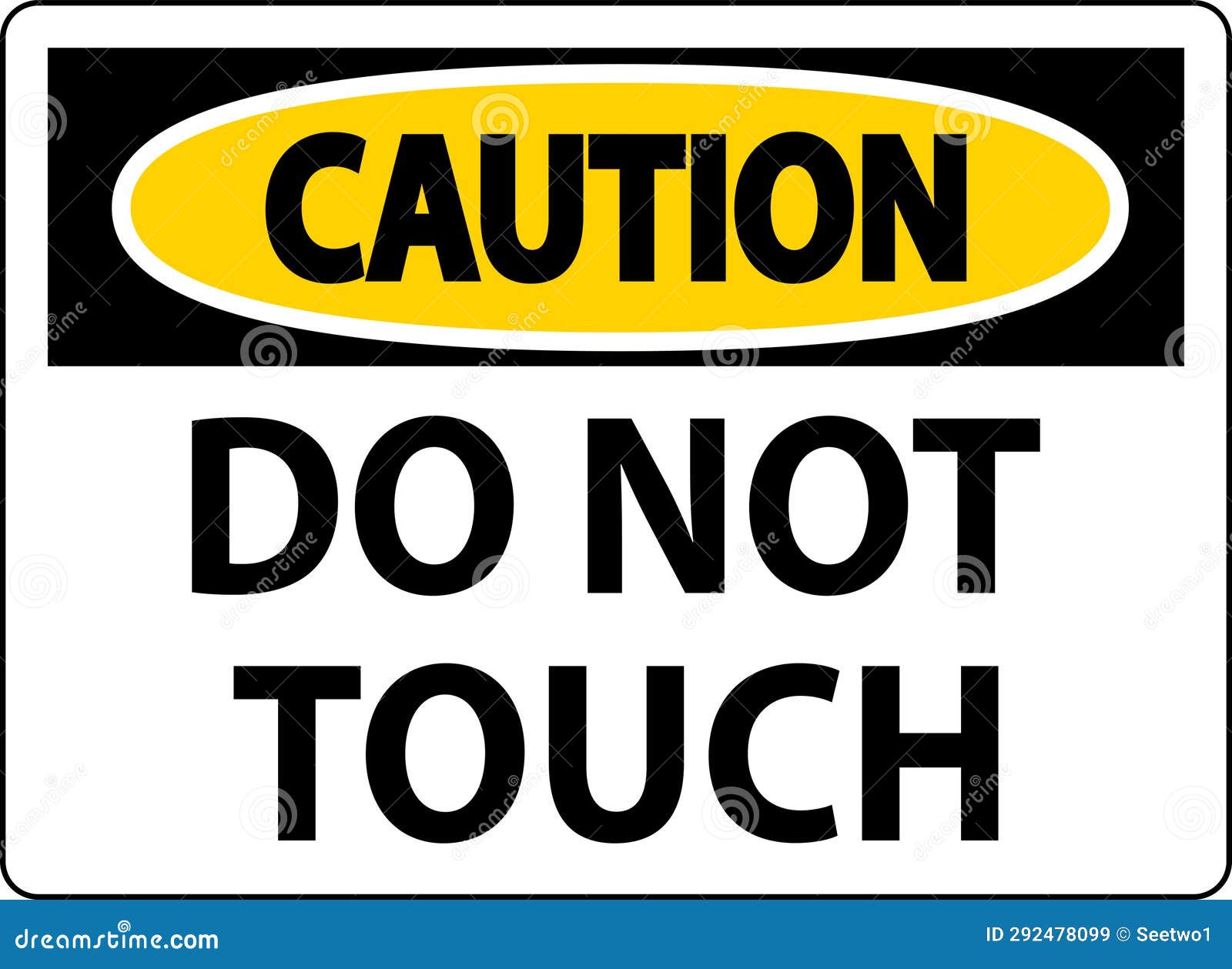 Caution Label Do Not Touch stock vector. Illustration of isolated ...