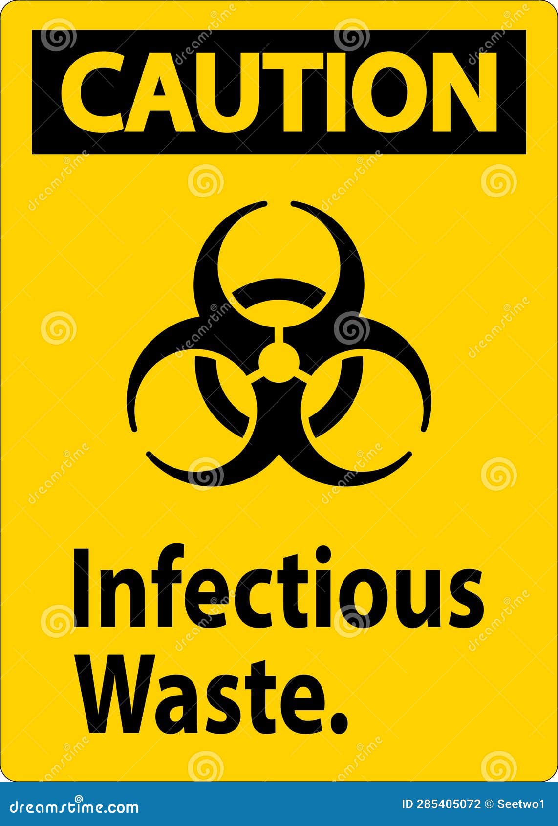 Caution Label Infectious Waste Sign Stock Vector - Illustration of ...