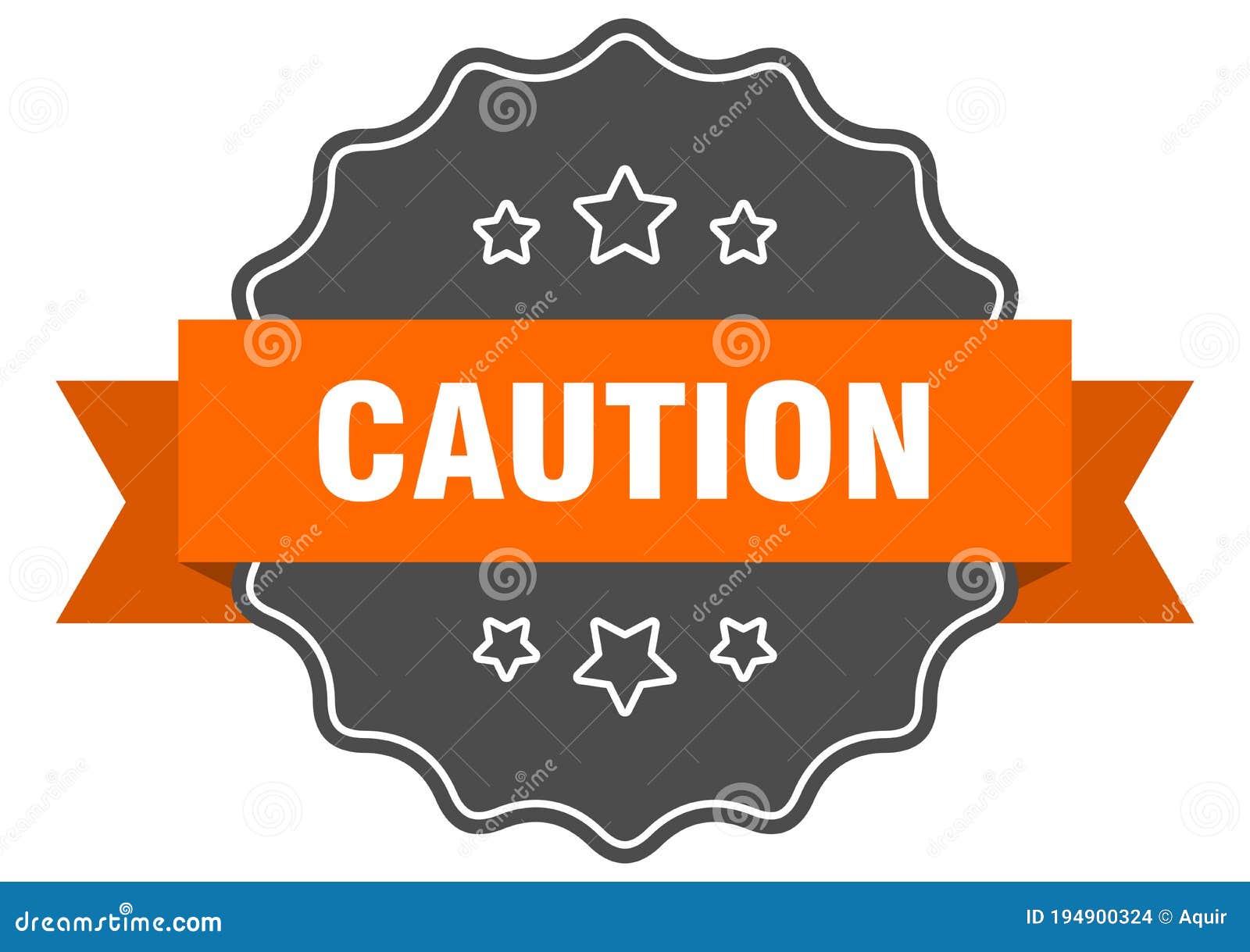 Caution label stock vector. Illustration of banner, band - 194900324