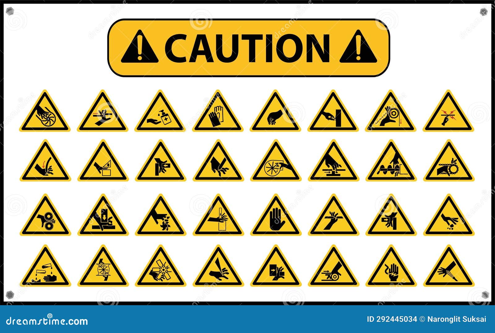 Caution Label for Use in Industrial Applications Stock Illustration ...