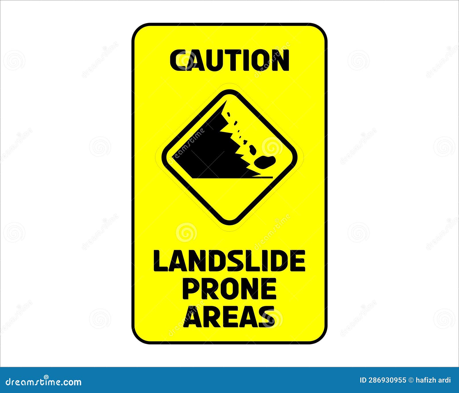 Caution Landslide Prone Area Sign Vector Stock Vector - Illustration of ...