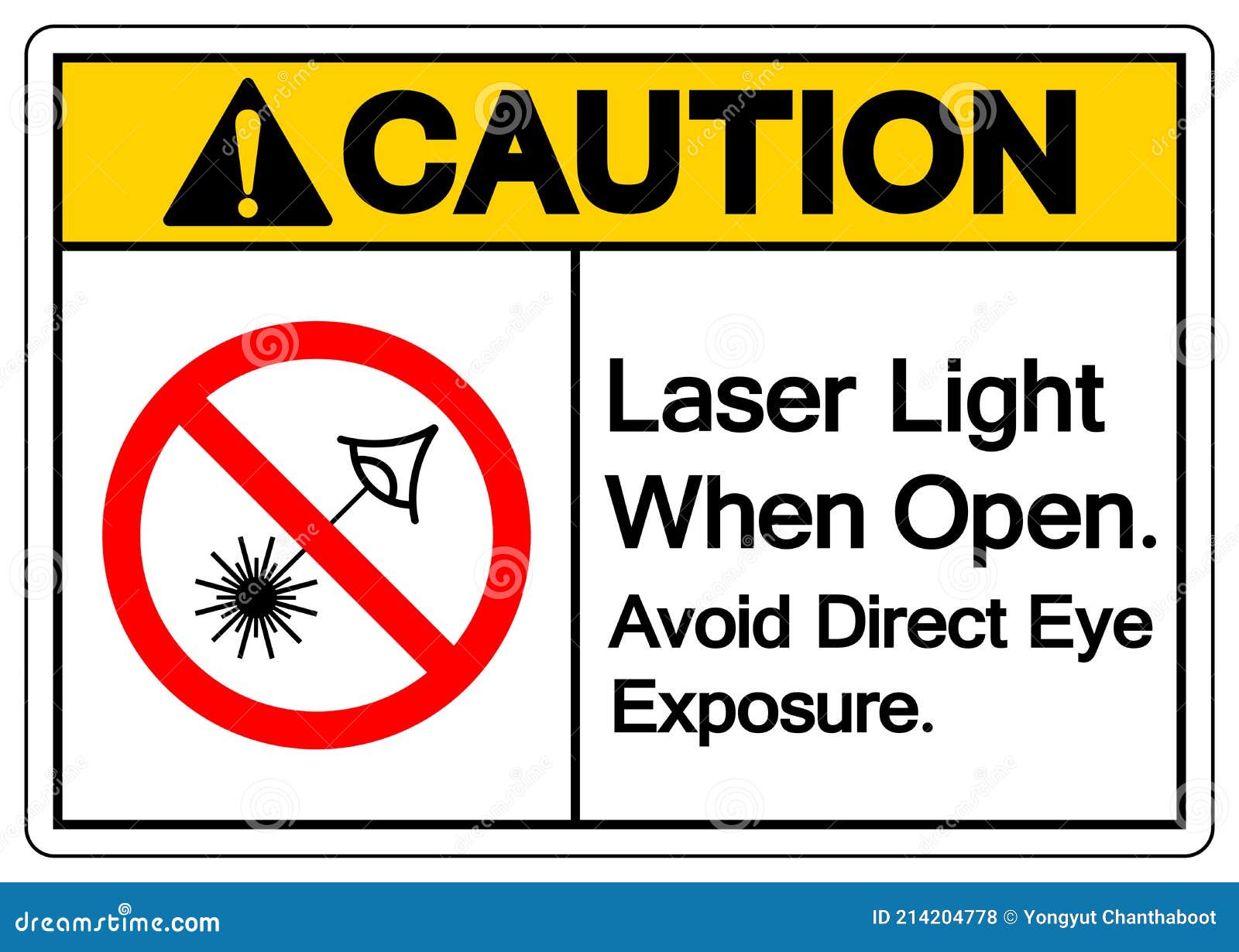 Caution Laser Light when Open Avoid Direct Eye Exposure Symbol Sign ...