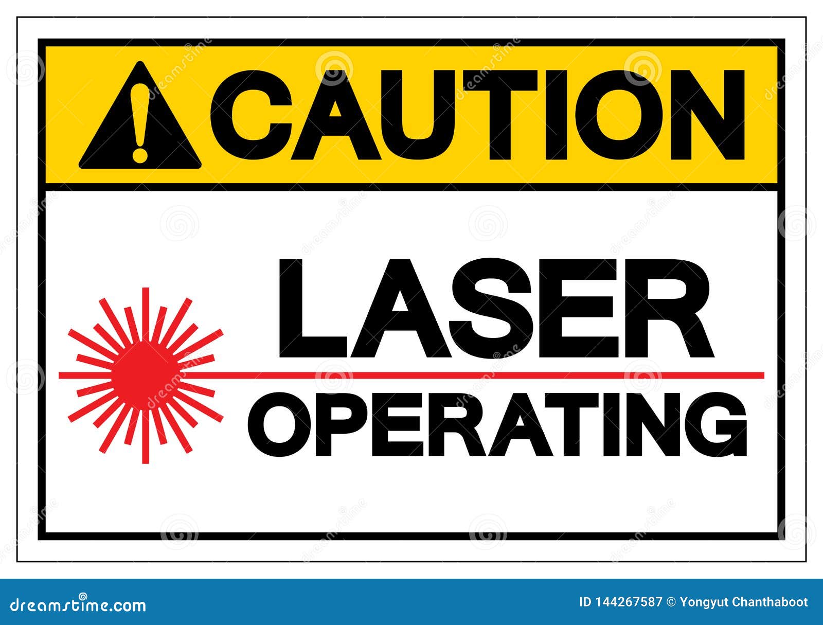 Caution Laser Range In Use Do Not Enter Sign Cartoon Vector ... Caution Laser Range In Use Do Not Enter Sign Cartoon Vector ...