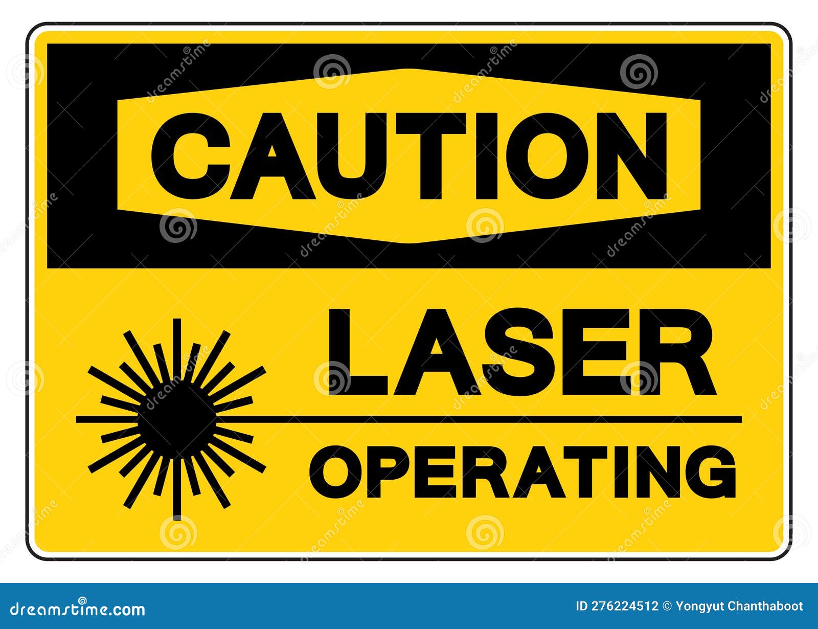 Caution Laser Operating Symbol Sign, Vector Illustration, Isolate on ...