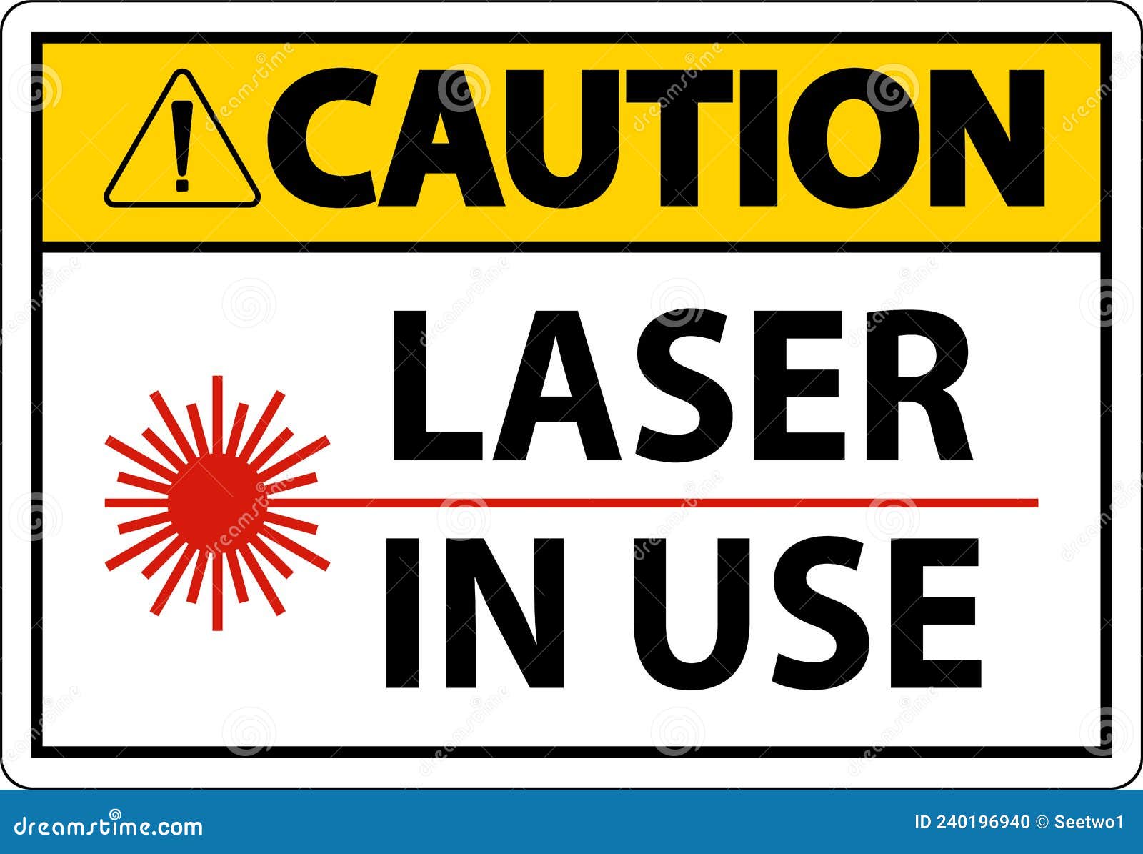 Caution Laser in Use Symbol Sign on White Background Stock Vector ...